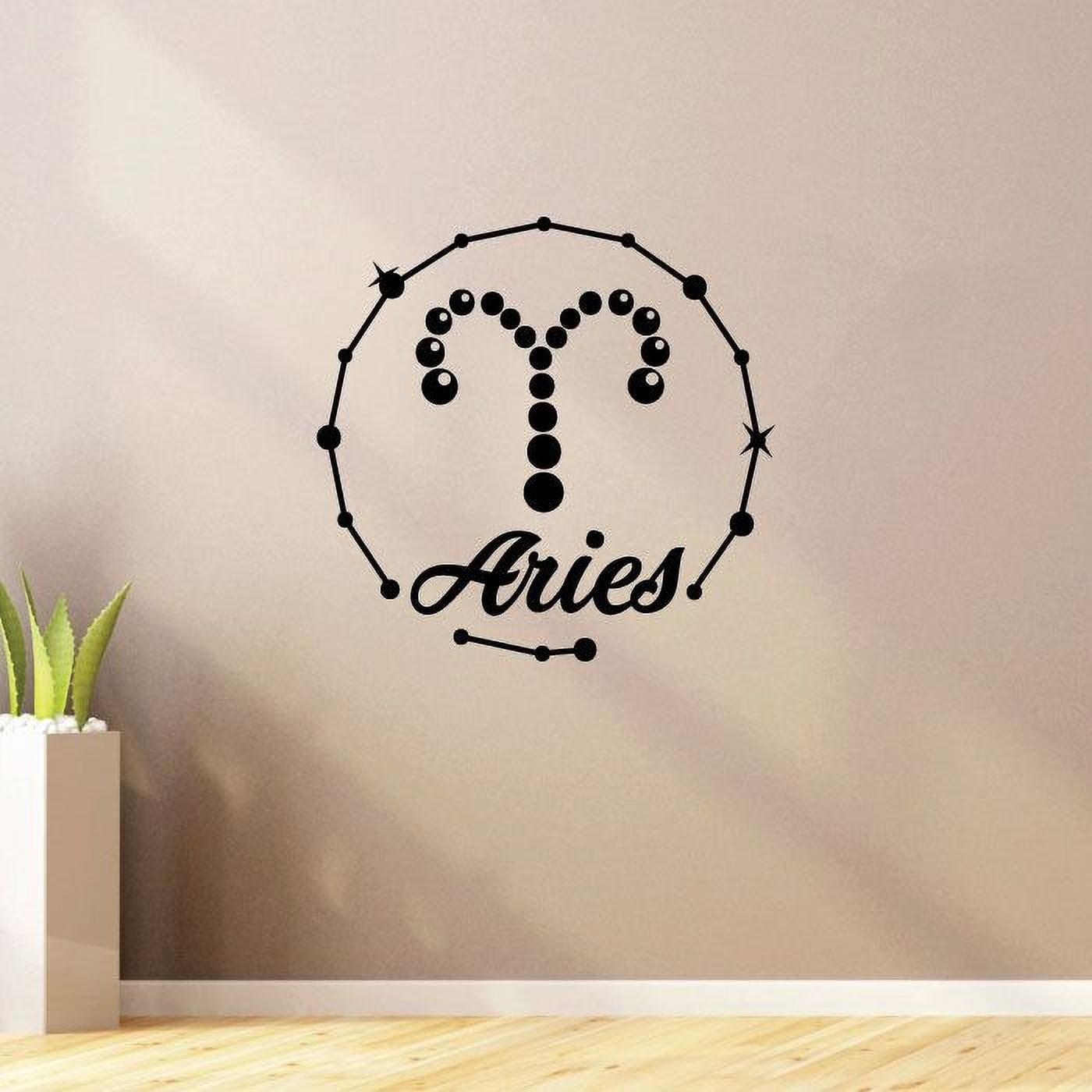 Aries Ram Symbol Fire Sign Aries Zodiac Sign Astrological Chart Symbol Constellation Vinyl Wall ...