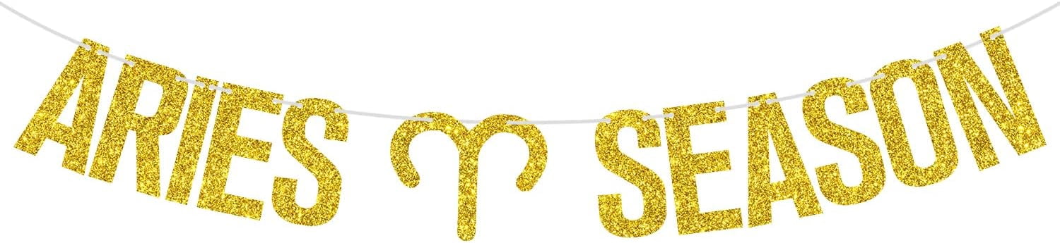 Aries Season Banner, Happy Birthday Aries Party Decor - 12 ...