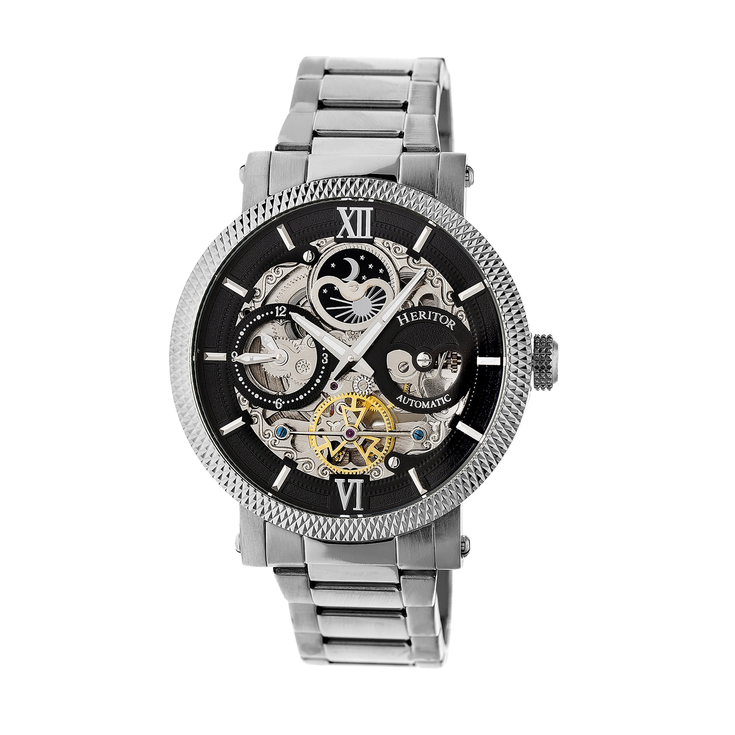 Aries Skeleton Dial Bracelet Watch - Silver/Black - Walmart.com