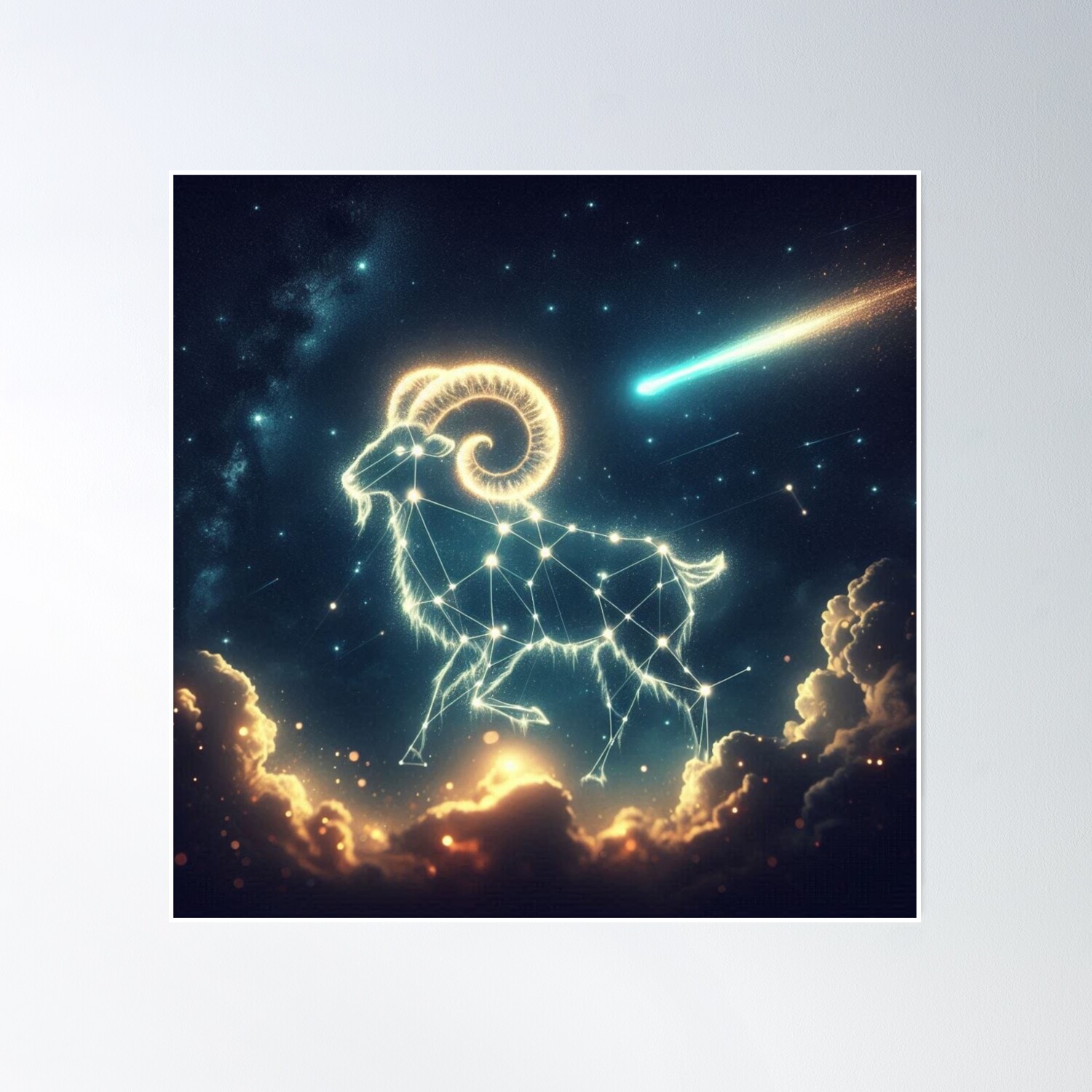 Aries Star Sign Poster Wall Art, Modern Wall Decor, 16x16 UNFRAMED ...