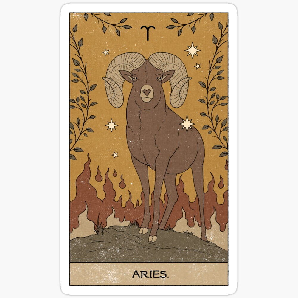 Aries Sticker Phone Decal Water Bottle Stickers Car Decals, Laptop ...