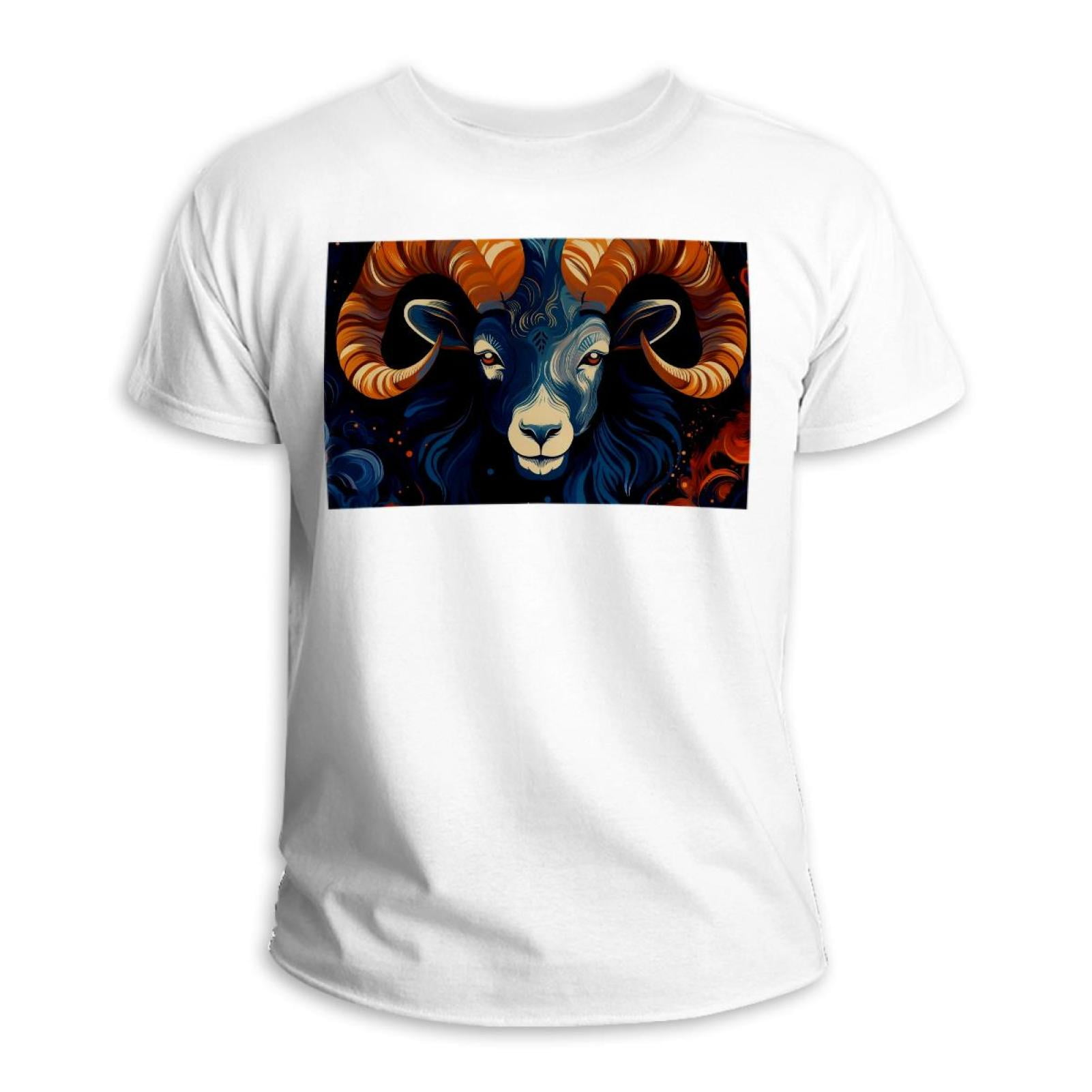 Aries Stylish White 100% Cotton T-Shirt for Men - Classic Summer Tee ...