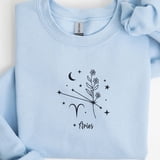 Aries TShirt Zodiac Crewneck Astrology Shirt Aries Constellation Stars ...