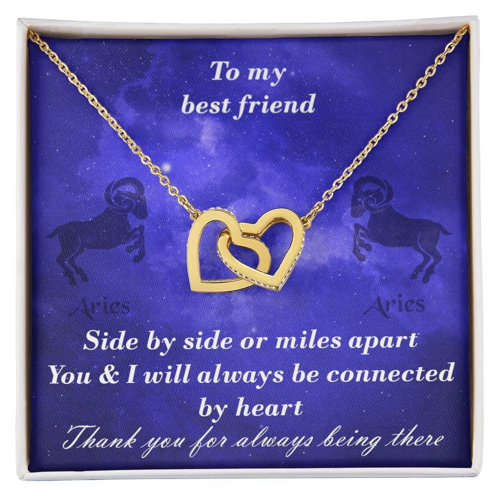 Aries To Aries Best Friend, Interlocking Hearts Necklace, Gift Box ...