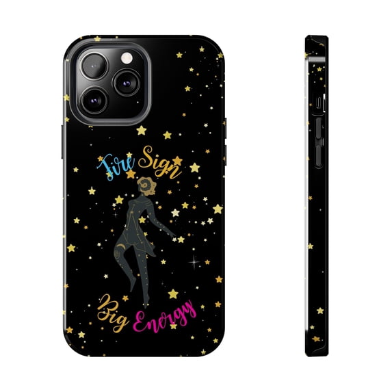 Aries Tough Phone Case Fire Sign, Big Energy. Black and Gold Zodiac ...