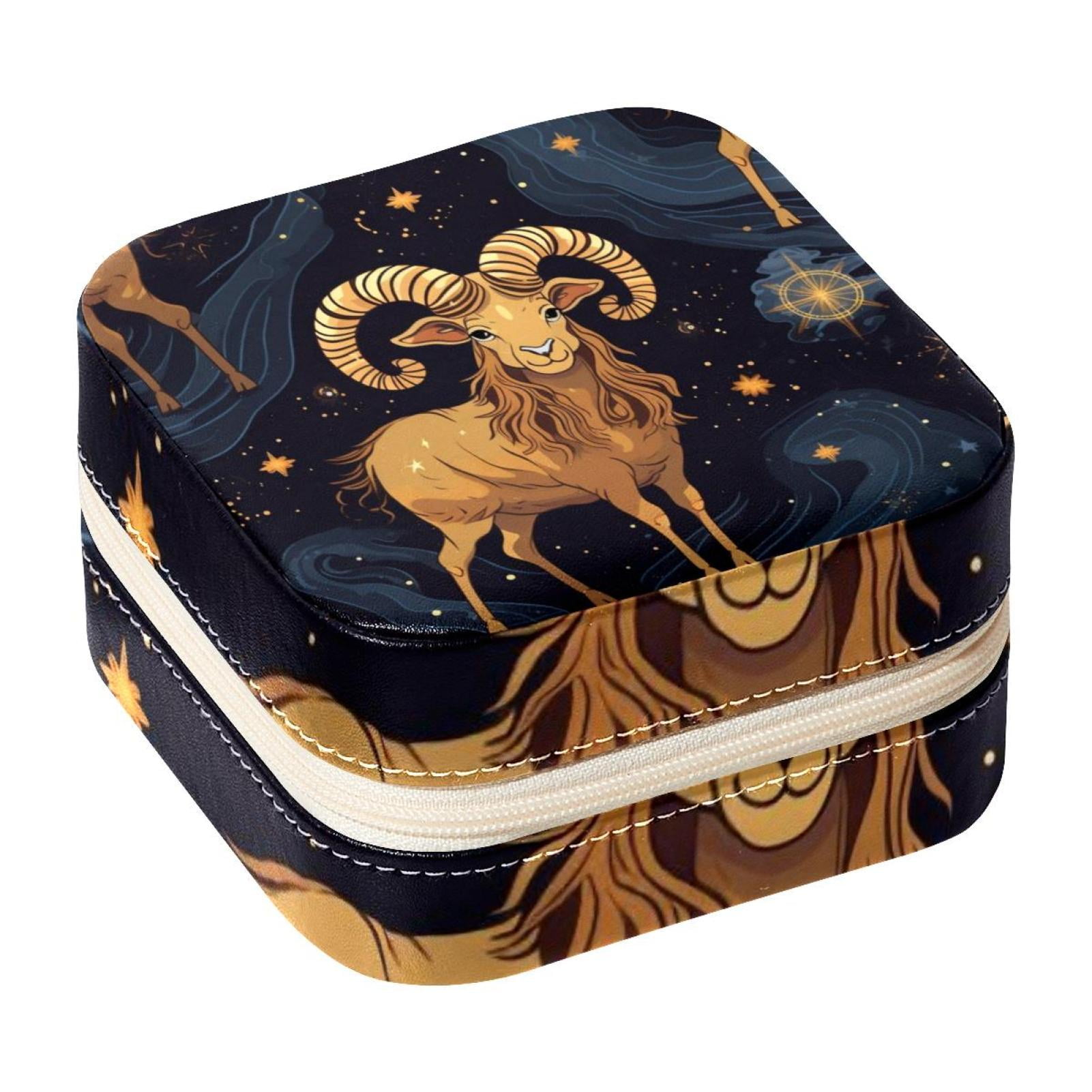 Aries Travel Portable Square Jewelry Box Earring Necklace Bracelet ...