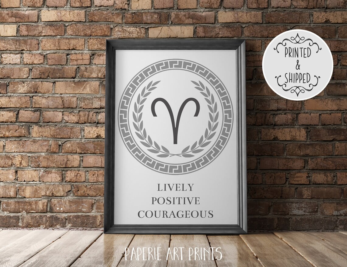 Aries, Zodiac, Art Print, Star Print, Wall Decor, Home Decor Home Decor ...