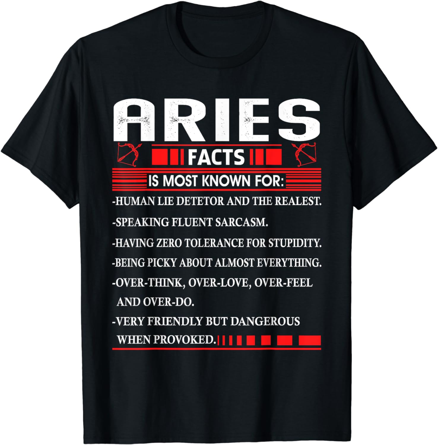 Aries Zodiac Birthday Aries Facts Gift Funny T-Shirt - Walmart.com