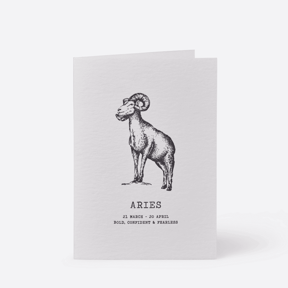 Aries Zodiac Card – "Bold, Confident & Fearless" Design – Perfect for ...