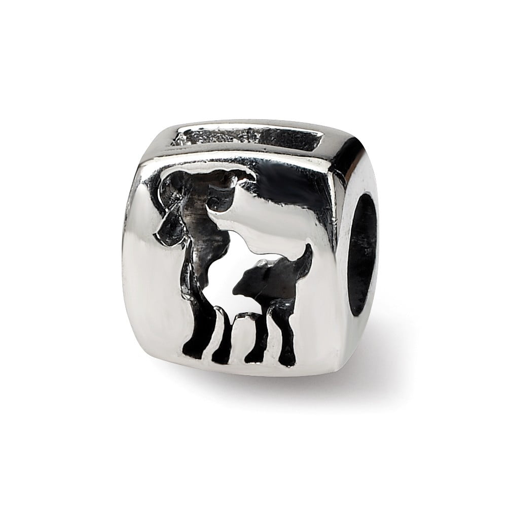 Aries Zodiac Charm .925 Sterling Silver Antique Finish Reflection Beads ...