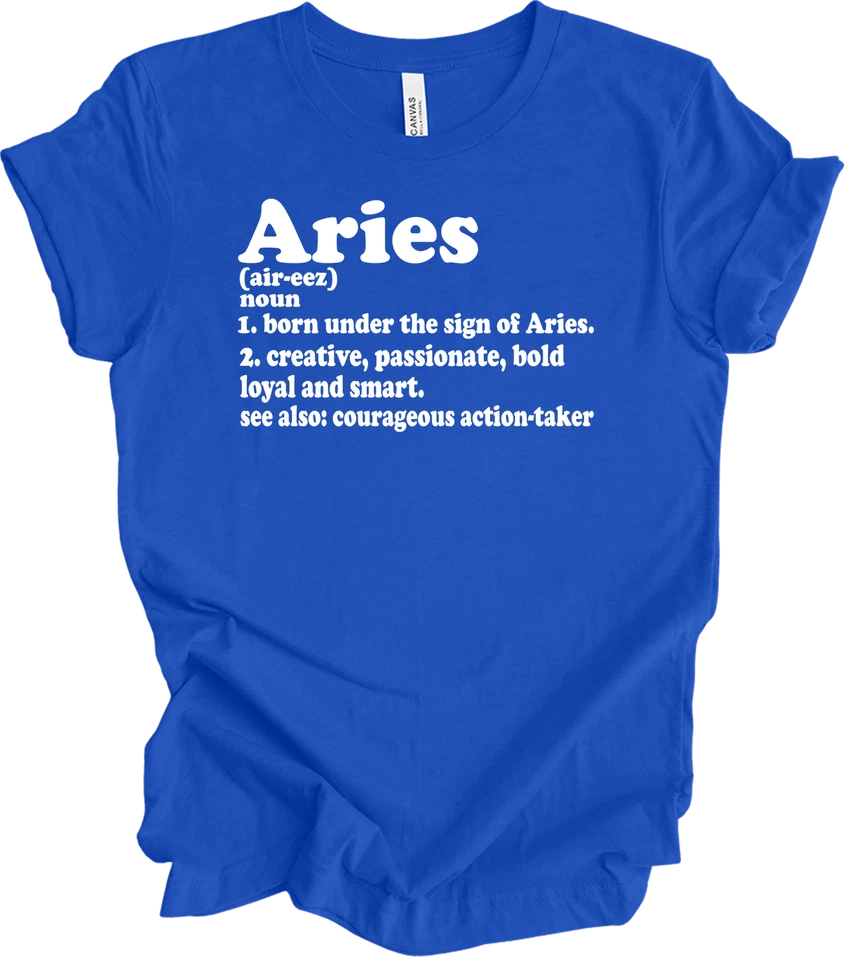 Aries Zodiac Definition - Bold & Passionate Traits Tee, Vintage T-Shirt ...