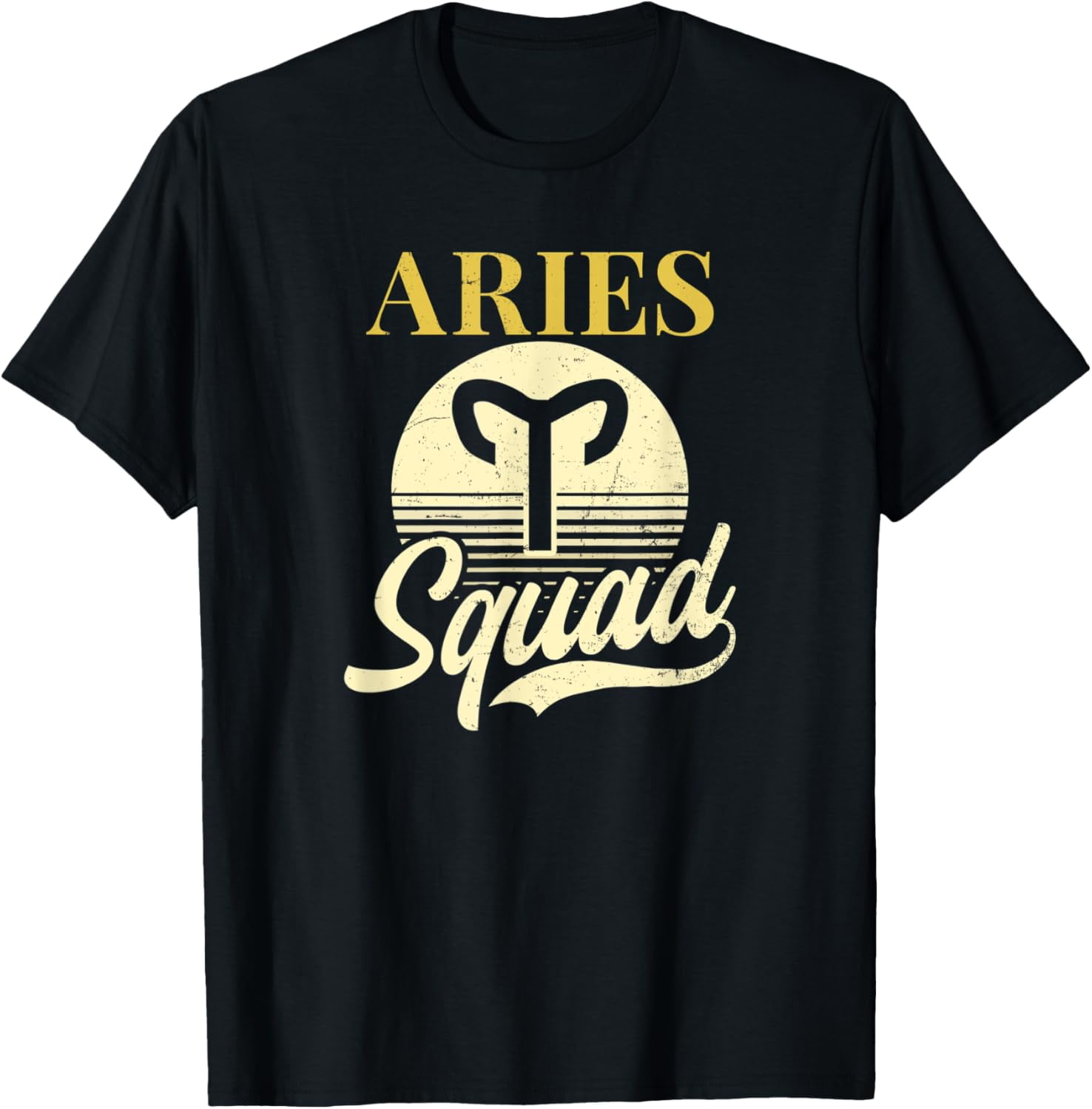 Aries Zodiac Design Vintage Retro Squad Gift T-Shirt - Walmart.com
