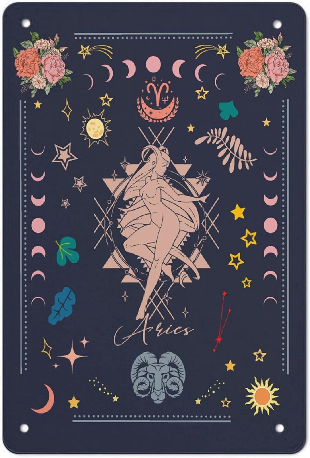 Aries Zodiac Metal Sign Art Decorations Wall Decor Signs for Home Gate ...