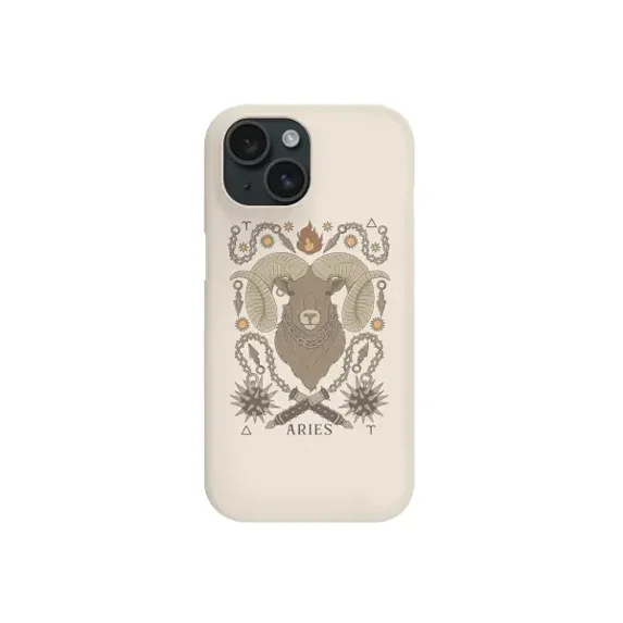 Aries Zodiac Ram Astrology Symbol Art Phone Case for iPhone 16 15 14 13 ...