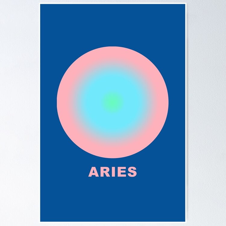 Aries Zodiac Sign Abstract Ombre Gradient Poster- Unframed Poster ...