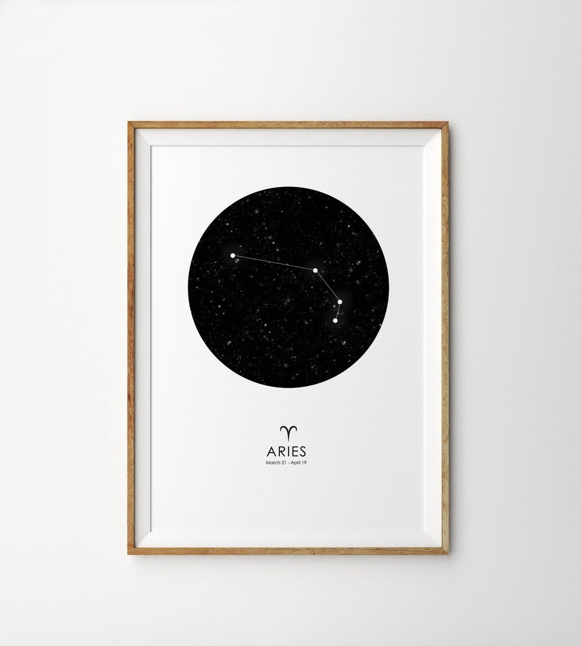 Aries Zodiac Sign Constellation Art Star Map Astrology Modern Wall ...
