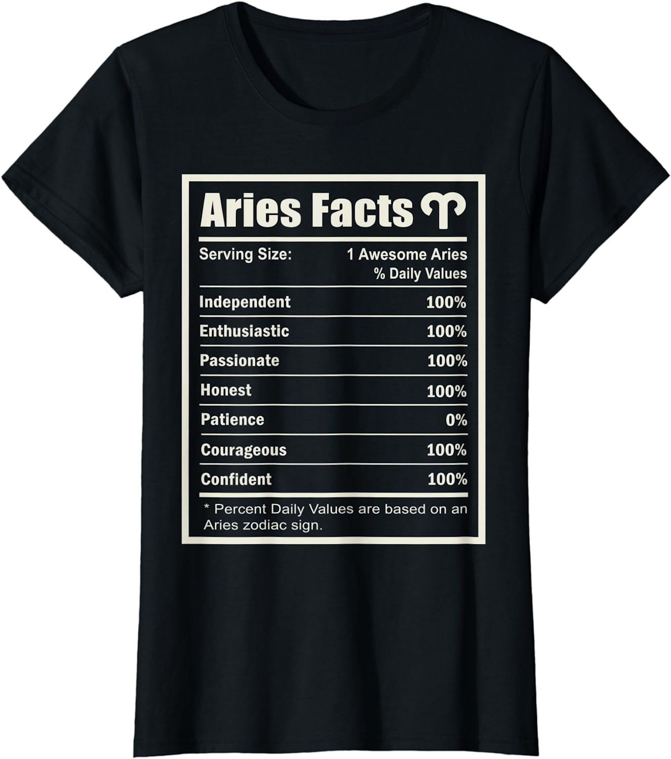 Aries Zodiac Sign Fun Facts Shirt Men Women Birthday Aries T-Shirt ...