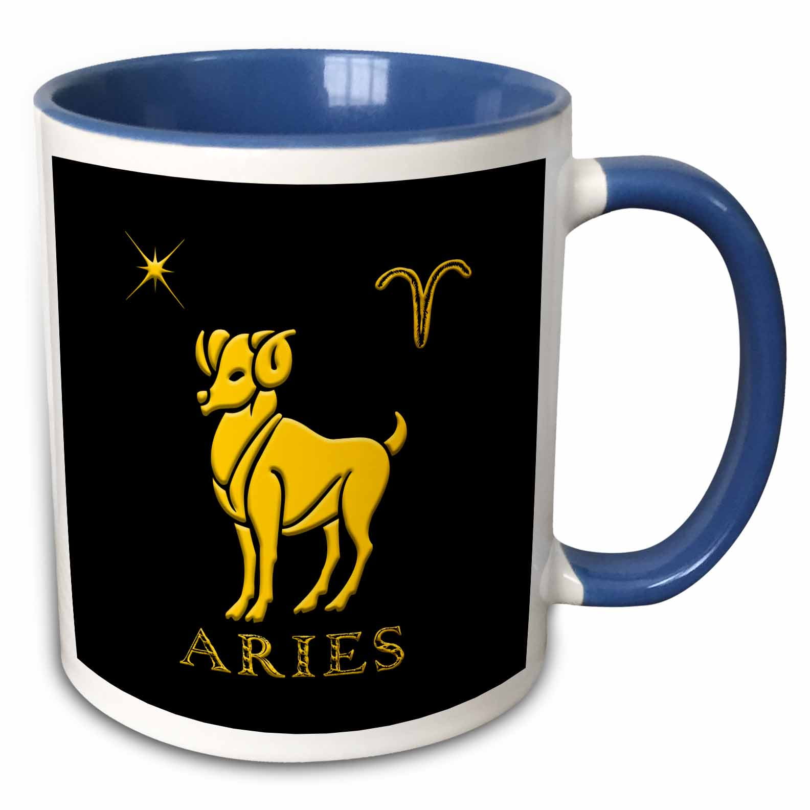3drose, Aries Zodiac Sign. Image of a Ram, Star and a Symbol. Yellow on ...