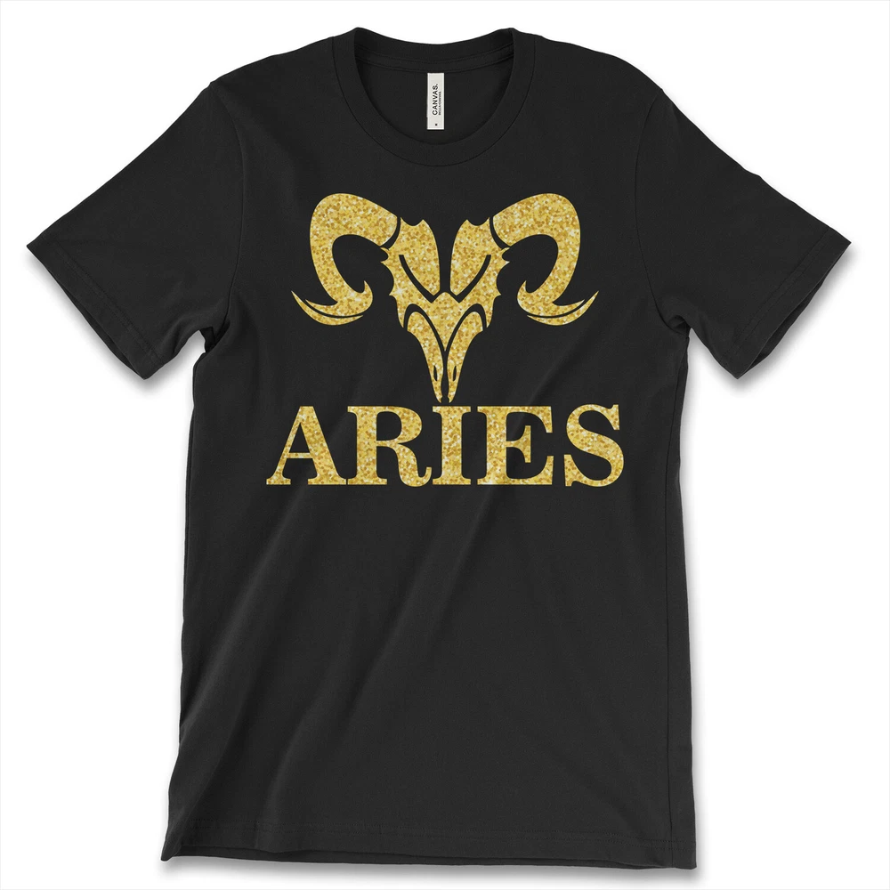 Aries Zodiac Sign Logo Horoscope Birth Slogan Gift Fortune Tees Unisex ...