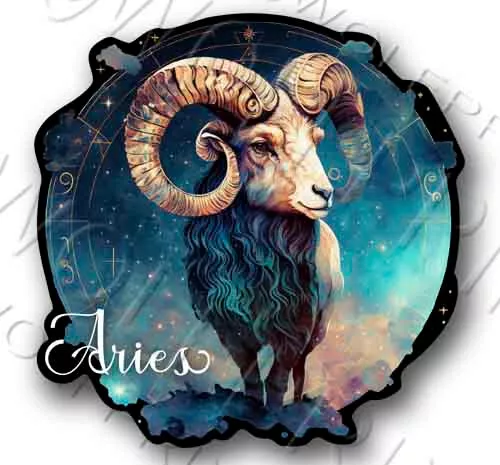 Aries Zodiac Sign Sticker Phone Decal Water Bottle Stickers Car Decals ...