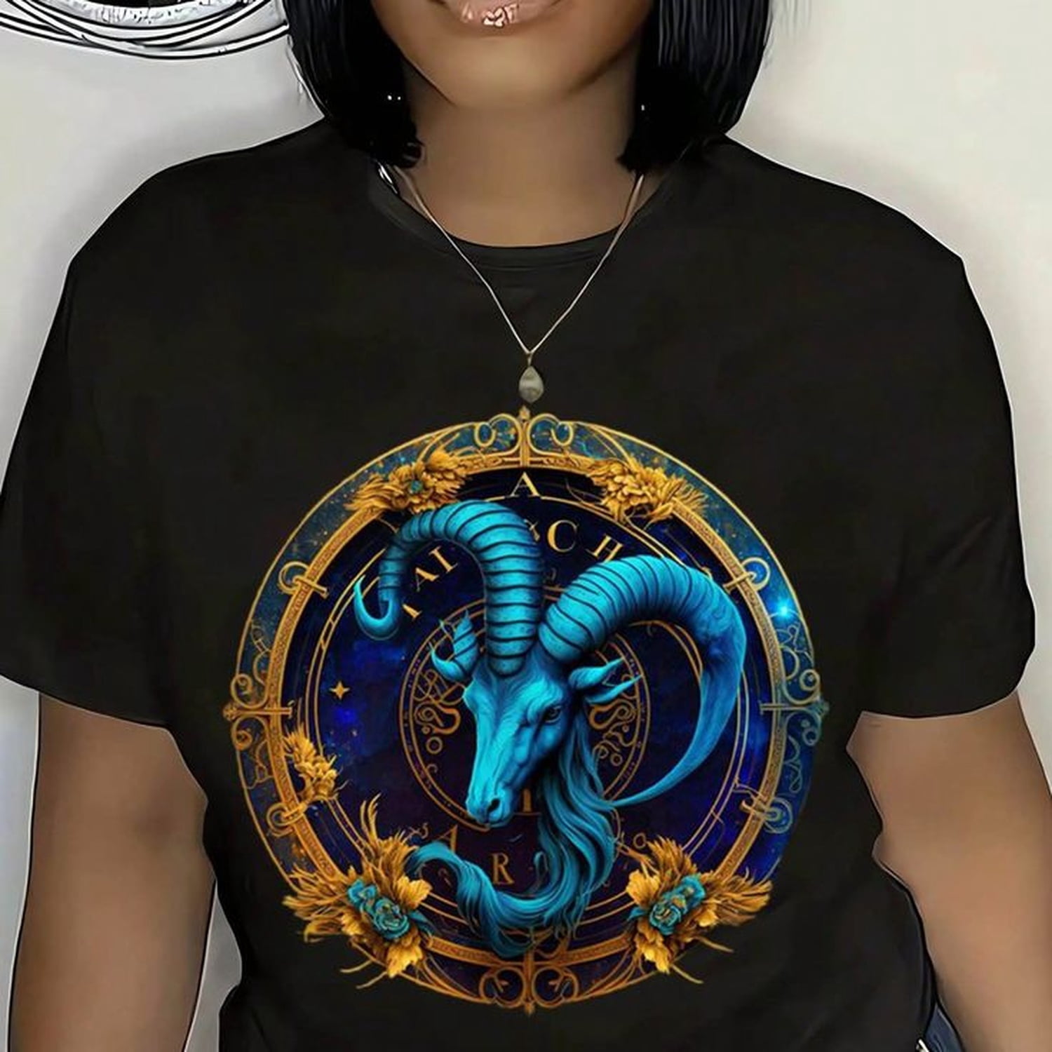 Aries Zodiac Sign T-S1Hirt With Blue Ram Design, AstrologymB1Olic ...