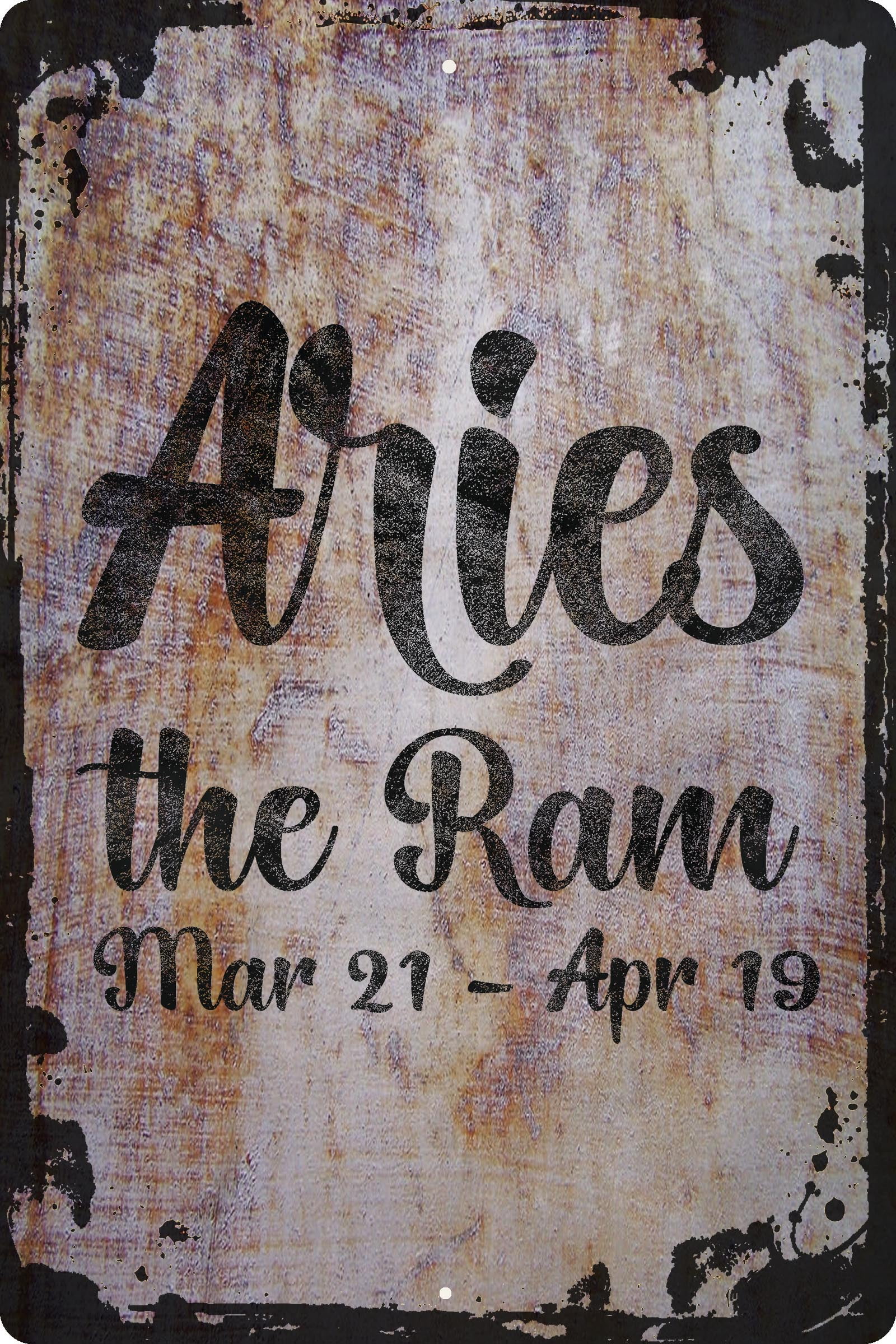 Aries the ram cursive Mar 21-Apr 19 zodiac sign astrology Beige Wall ...