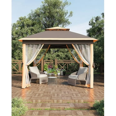 Pemberly Row Outdoor Canopy Gazebo in Terra Cotta - Walmart.com