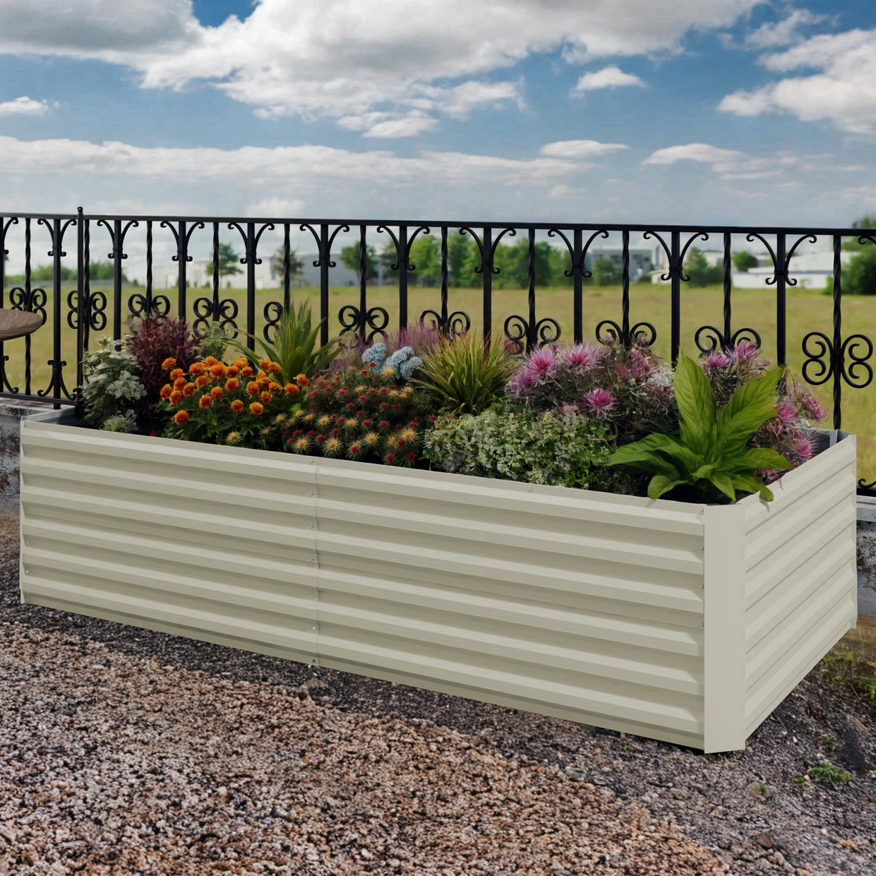 Arigeas 6x3x2 ft Outdoor Galvanized Raised Garden Bed, Rectangular Deep ...