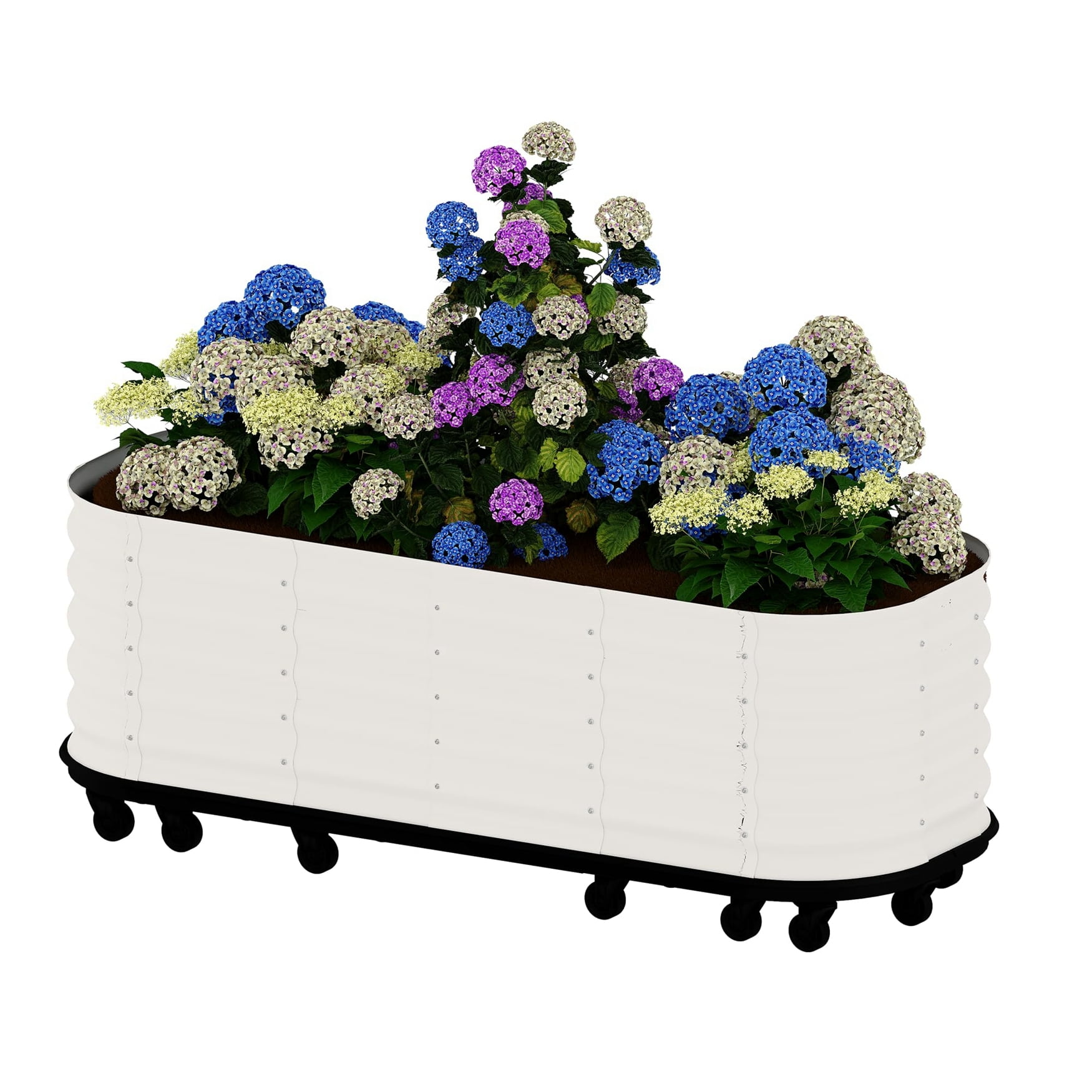 Arigeas 94.5"x23.6"x19.7" Self-Watering Rolling Raised Garden Bed ...