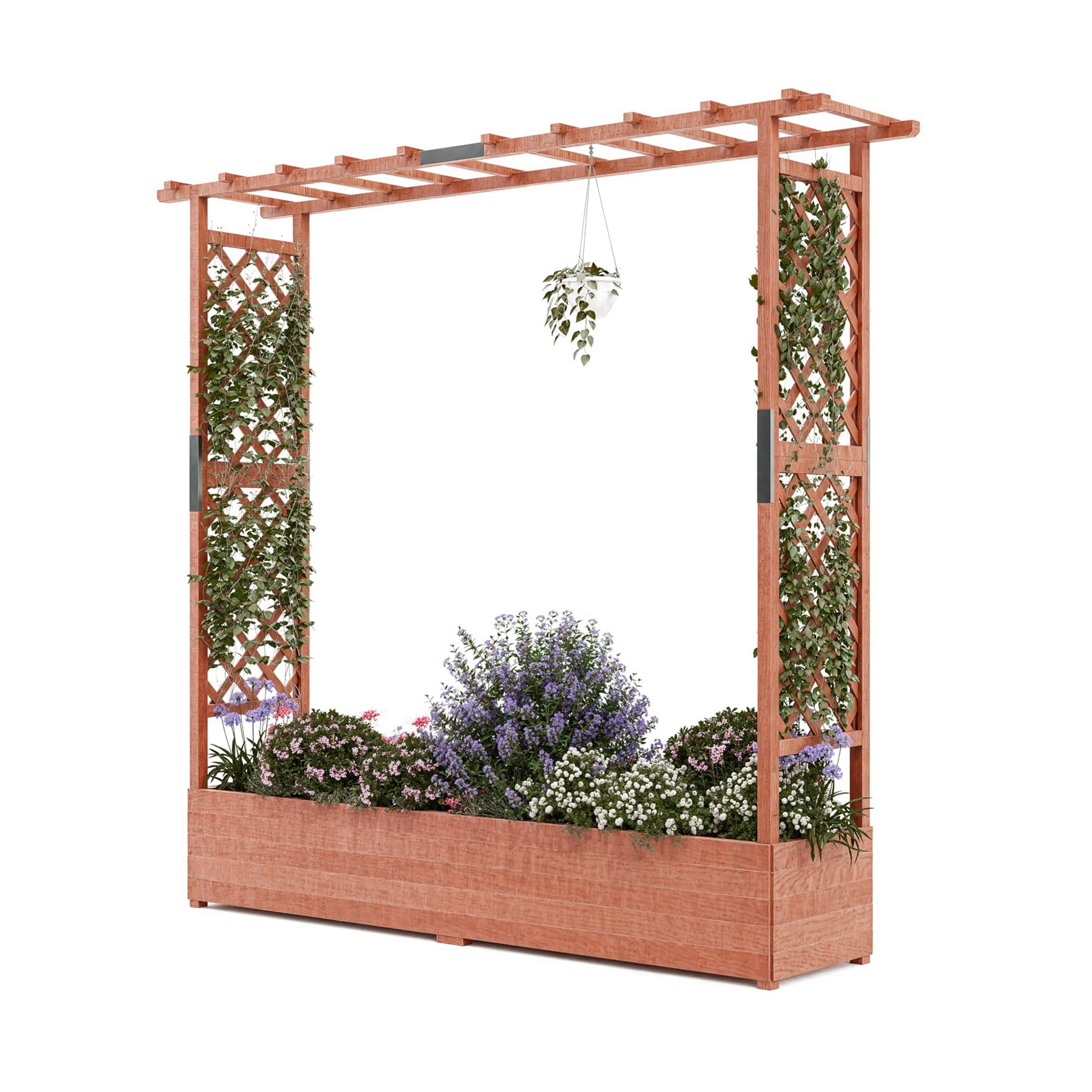 Arigeas Wooden Raised Garden Bed, 77.2"x17.3"x71.6" Planter Box with ...