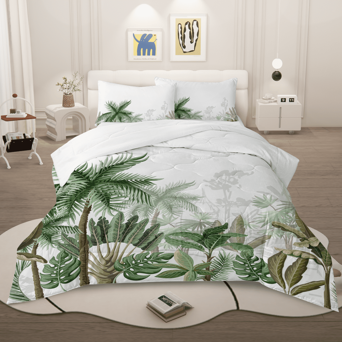 Sleepwish 3 Pieces Coconut Tree Comforter Set Queen for Teens Banana ...