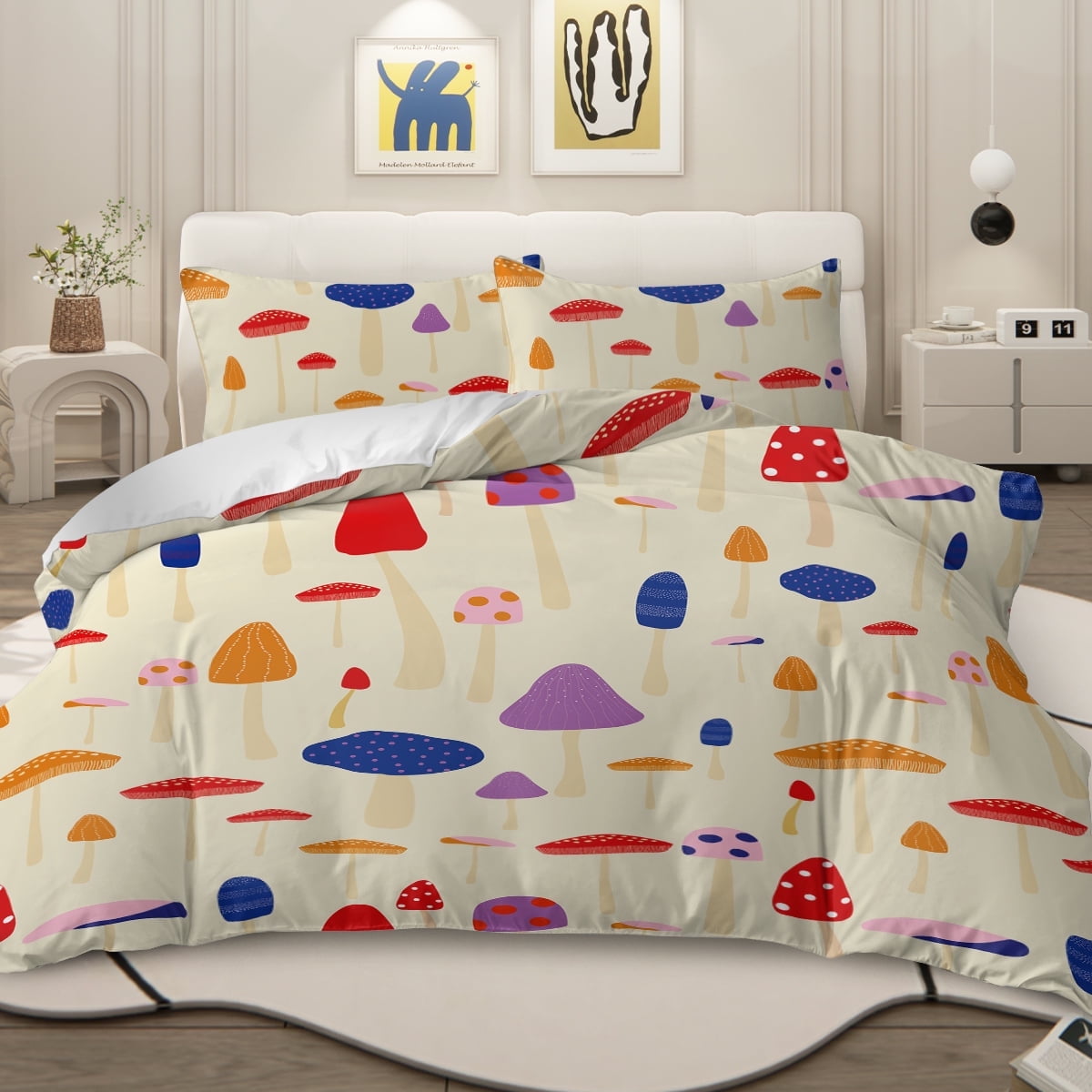Sleepwish Twin Mushroom Comforter Set 3Pcs for Kids Girls Microfiber ...
