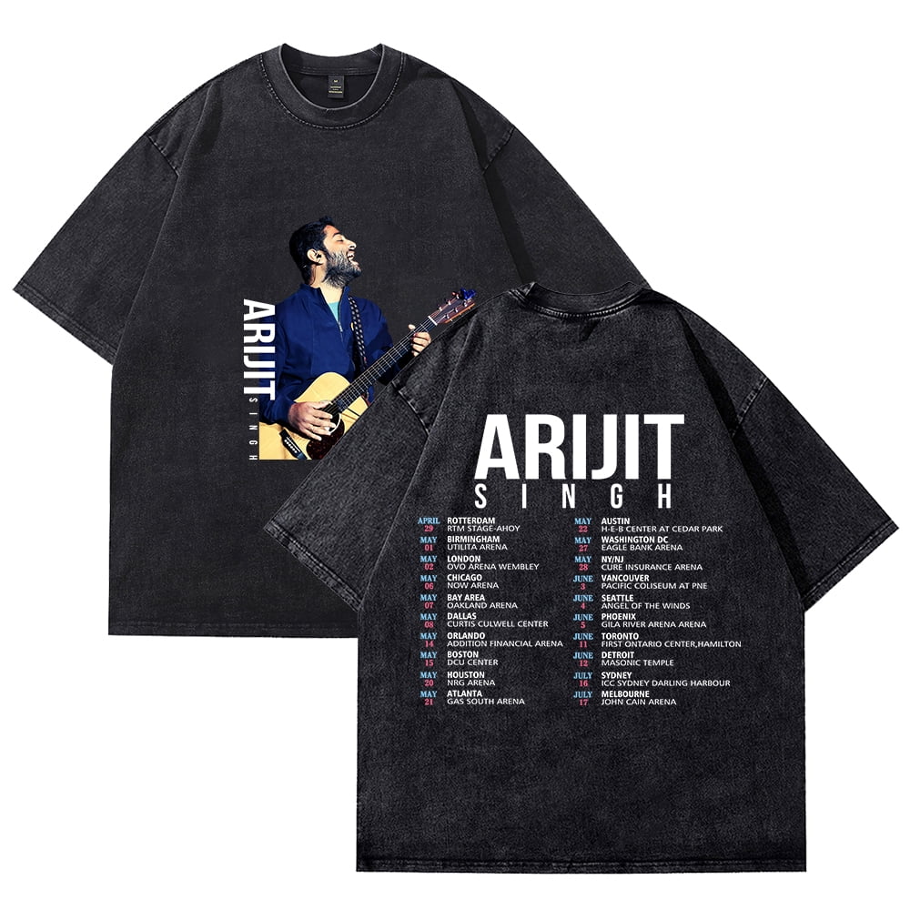 Arijit Singh Tour Merch Vintage Wash Tee Cosplay Women Men Fashion ...