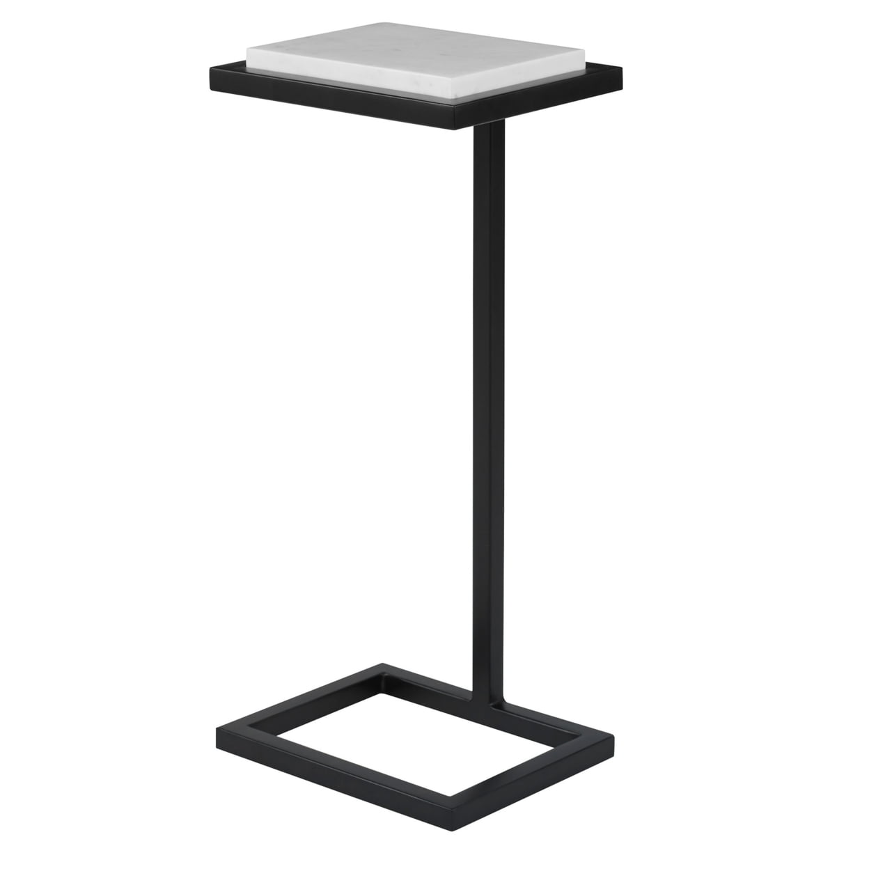 Ario 23 Inch Accent Side Table, Marble Tabletop, Modern, Polished White ...