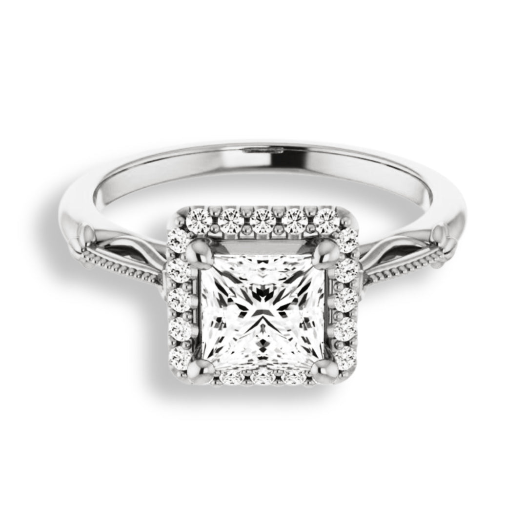 Arise Jewel 14K Gold Plated Ring - 1.9 Ct Princess Cut Moissanite Ring ...