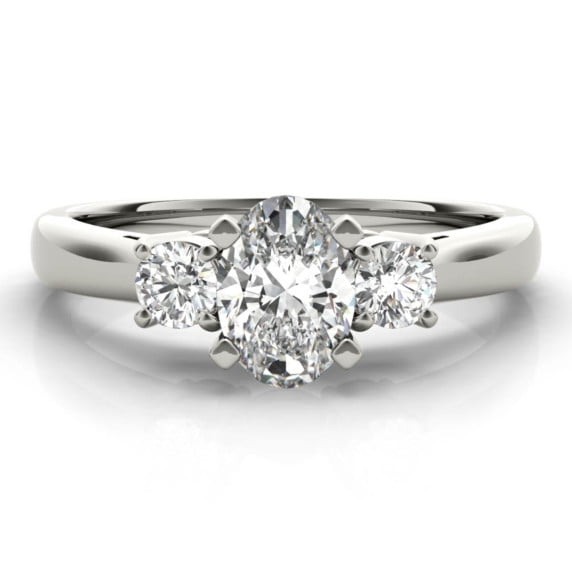 Arise Jewel 14K White Gold Over 2 Ct Oval Cut Lab Created Diamond Rings ...