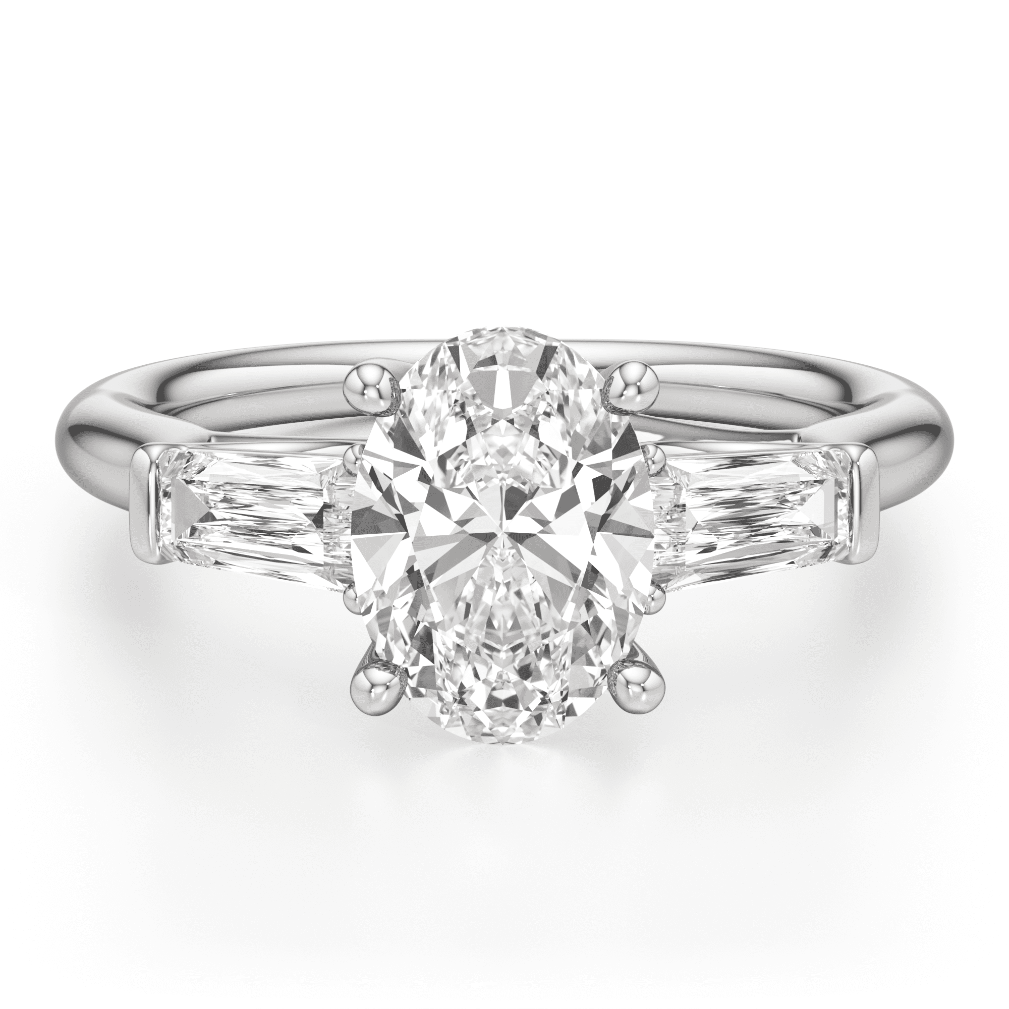 Arise Jewel 14K White Gold Over Rings - Oval Cut Diamond Rings - 2 Ct ...