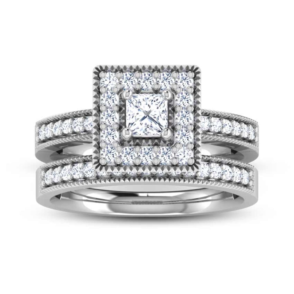 Arise Jewel 14K White Gold Plated Wedding Ring - Princess Cut 1.3 Ct ...