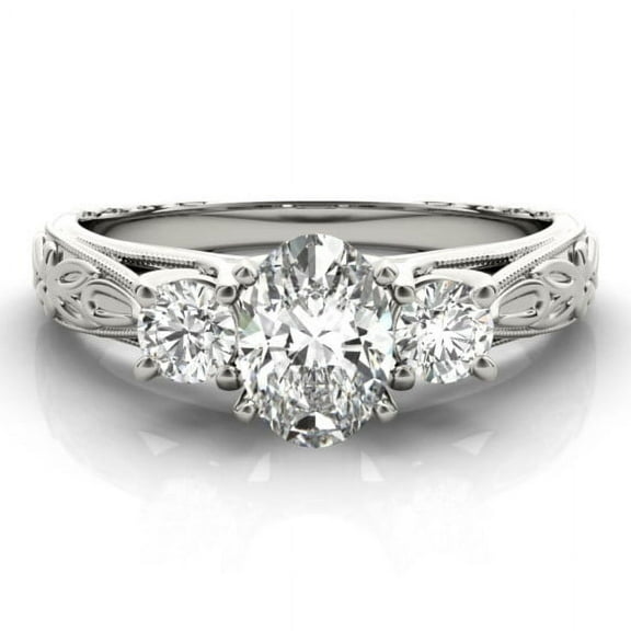 Alor Jewel 2 Ct Emerald Cut Lab Created Diamond Ring - Three Stone ...