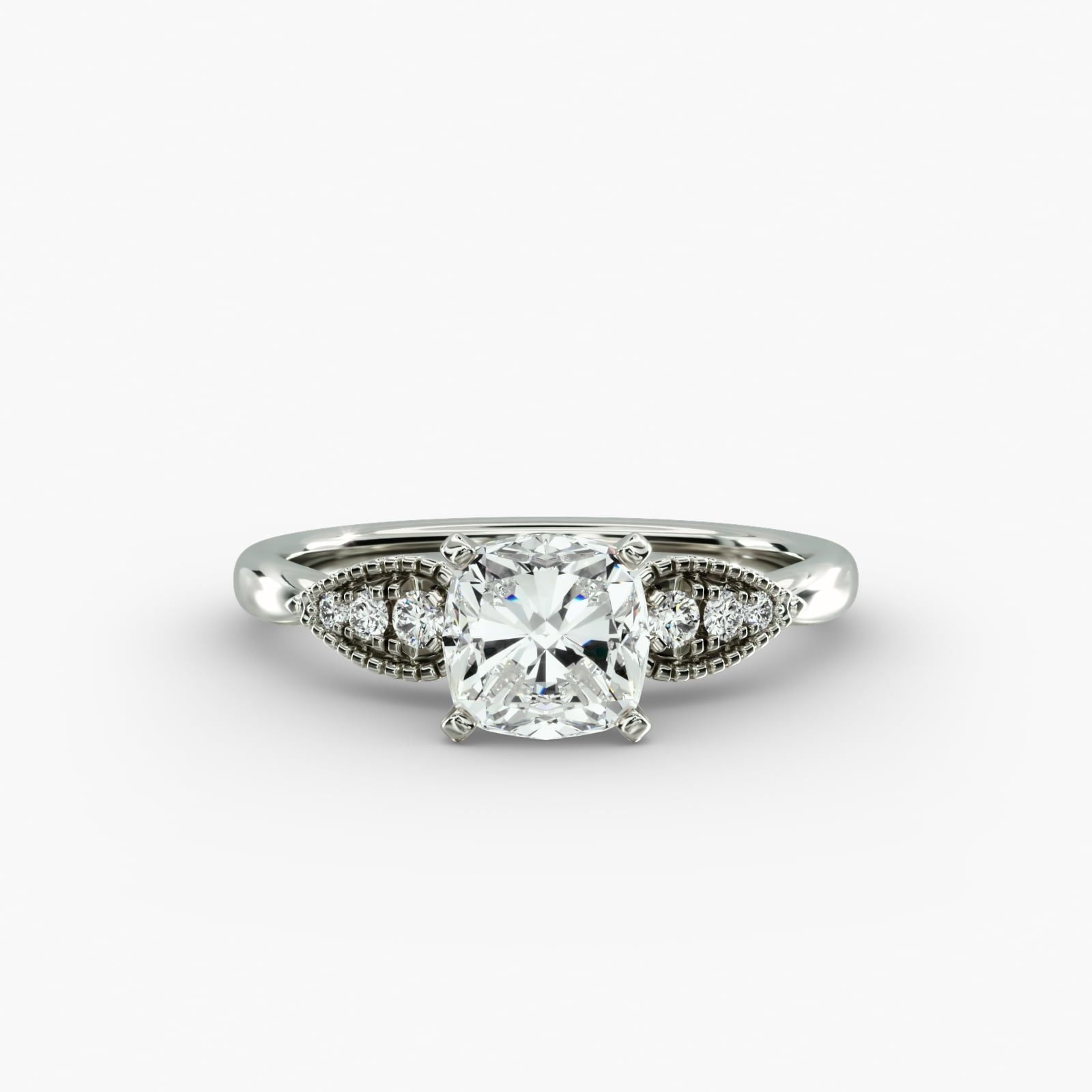Arise Jewel Cushion Cut 1.8 Ct Moissanite Wedding Ring - Stamped 14K ...