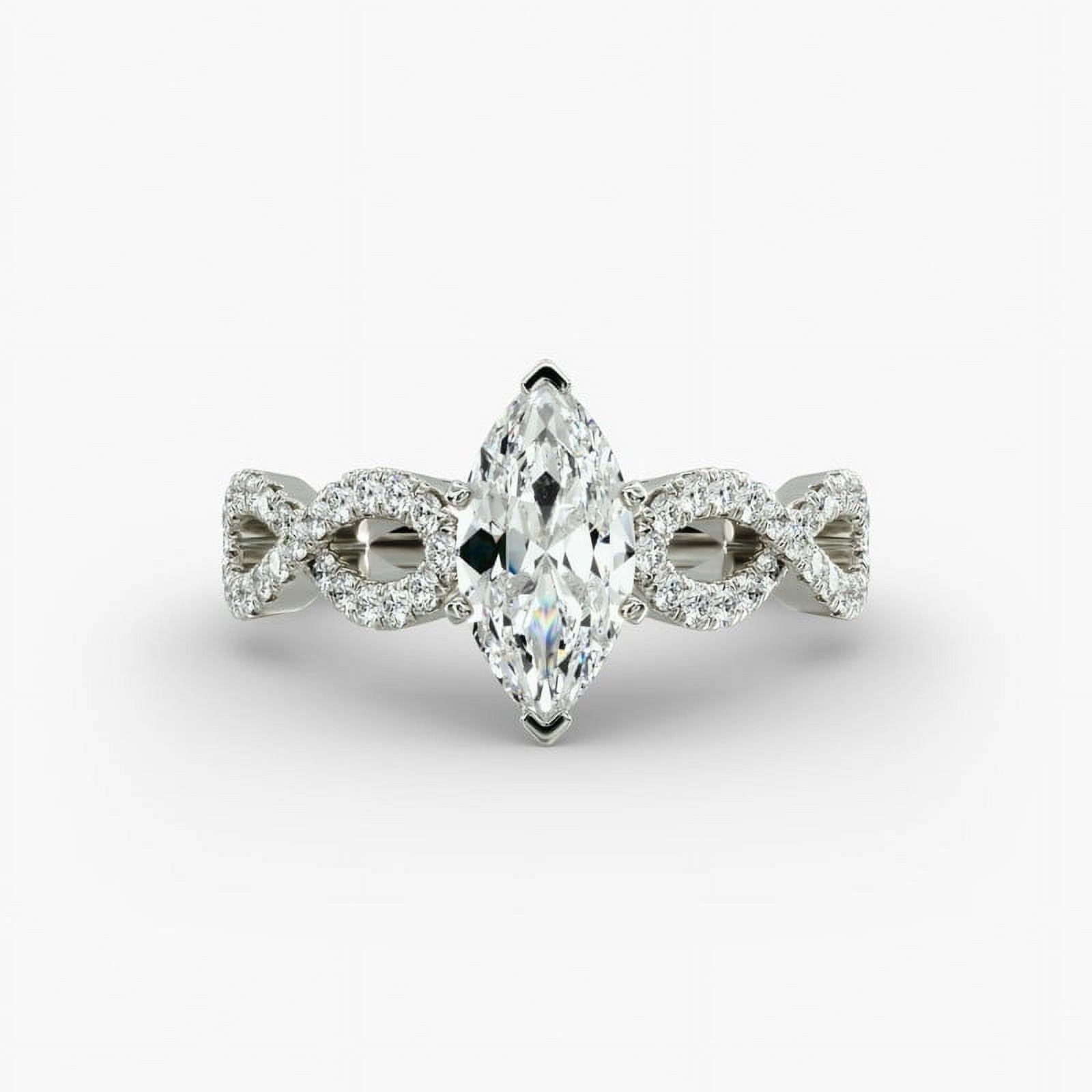 Arise Jewel Excellent 2 Ct Marquise Cut Moissanite Rings - 14K White ...