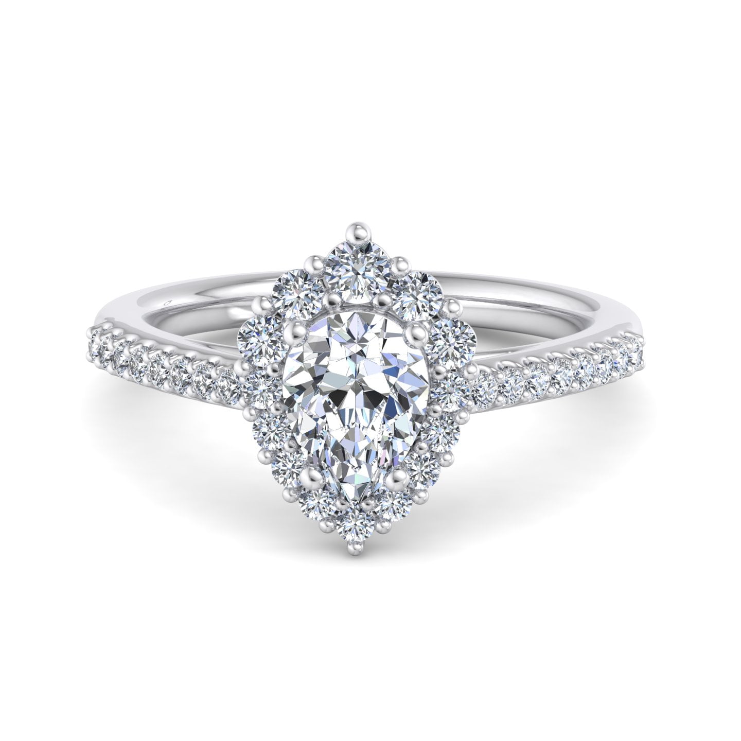 Arise Jewel Floral Solitaire with Accents Diamond Ring - 1.9 Ct Pear ...