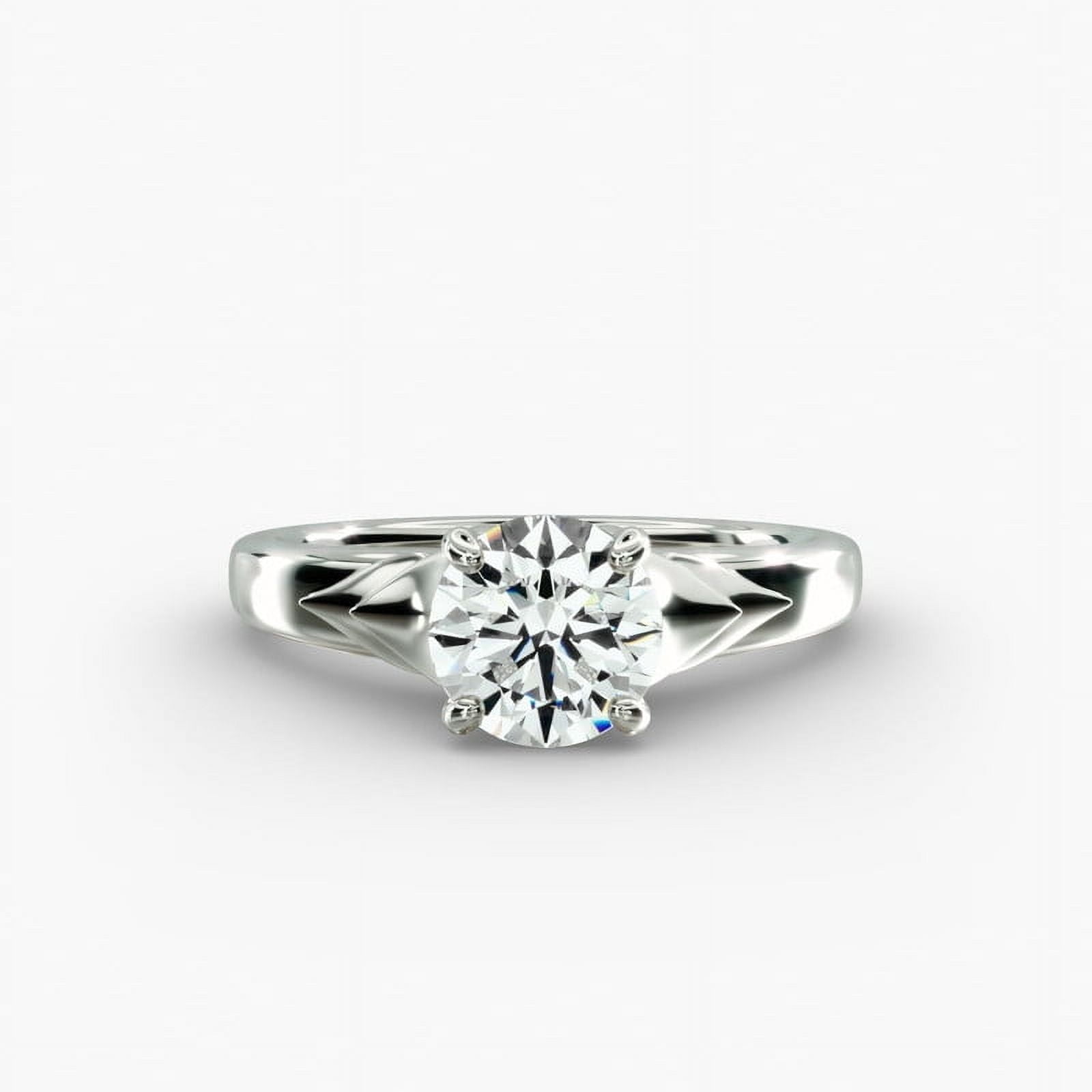 Arise Jewel Round Cut 2.1 Ct VVS1/D Moissanite Ring - 14K White Gold ...