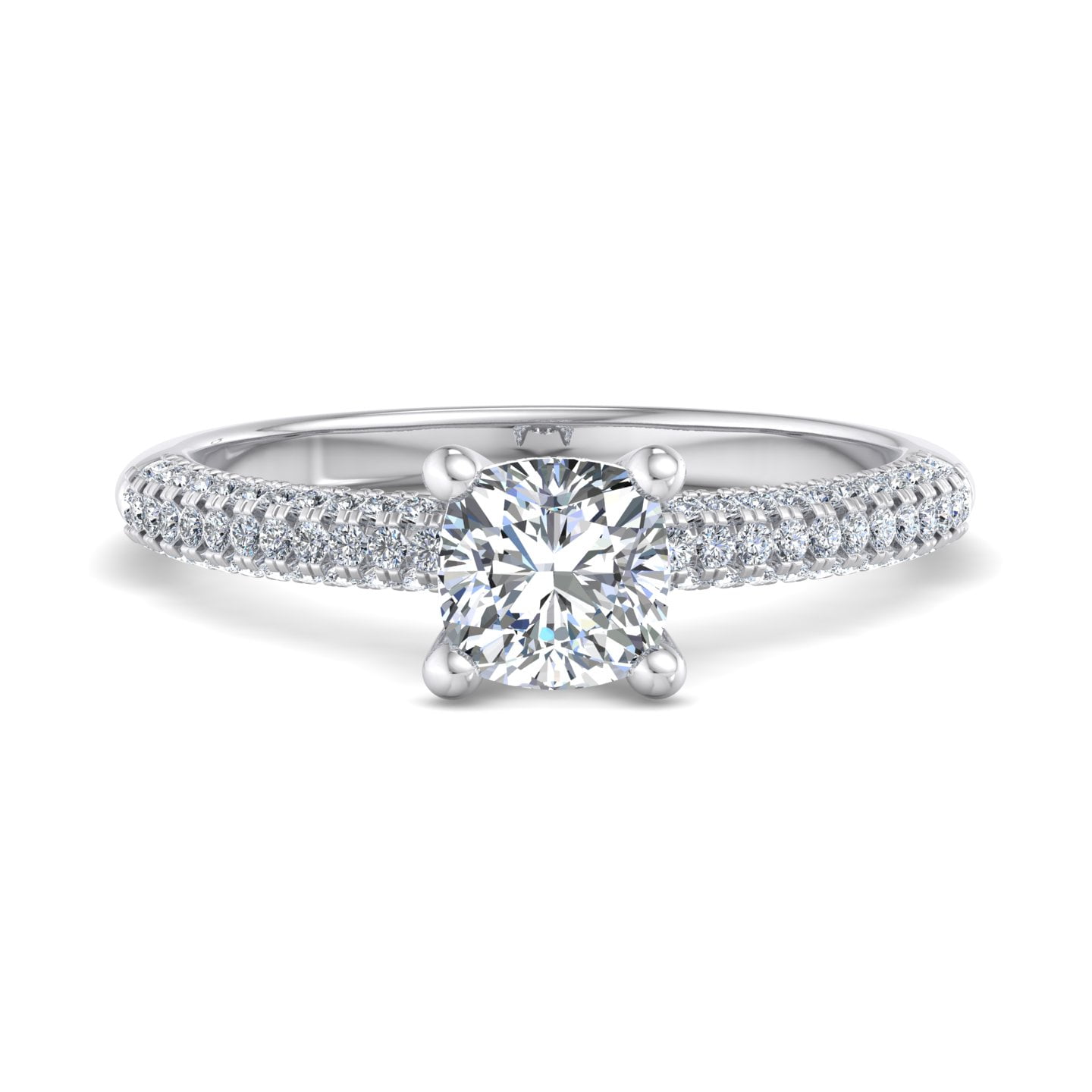 Arise Jewel Solitaire Diamond Ring - 1.5 Ct Cushion Cut Lab Created ...