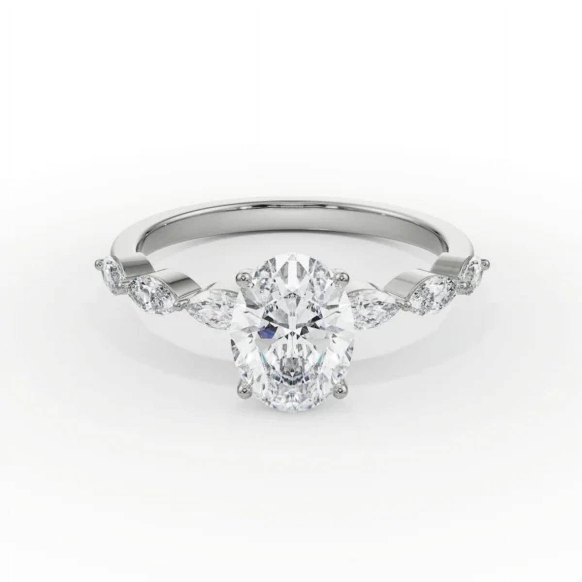 Arise Jewelry 1.34 Ct Oval Cut Moissanite Engagement Ring - 14K White ...