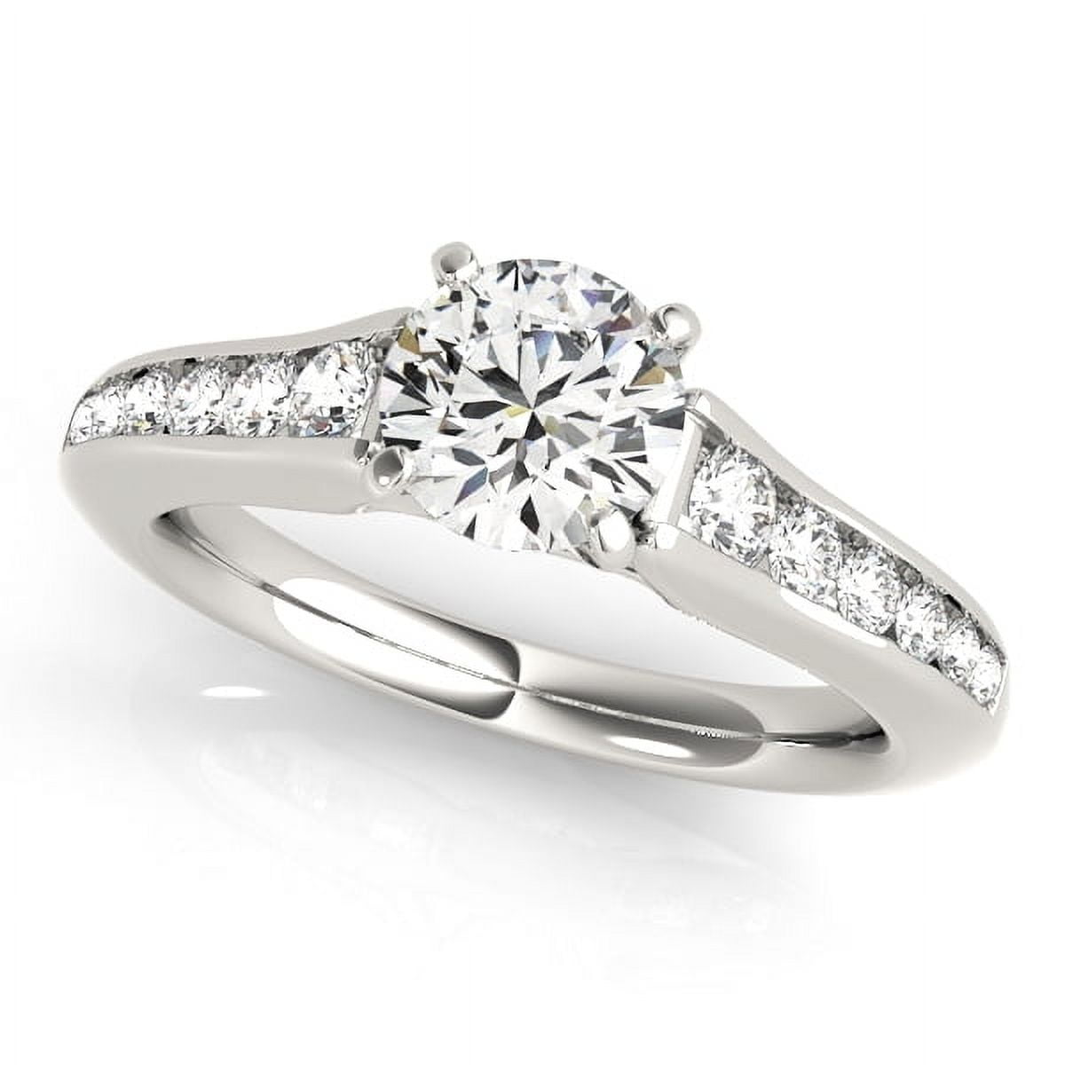 Arise Jewelry 1.45 Ct Round Cut Moissanite Engagement Ring - Exquisite 14K White Gold Plated ...