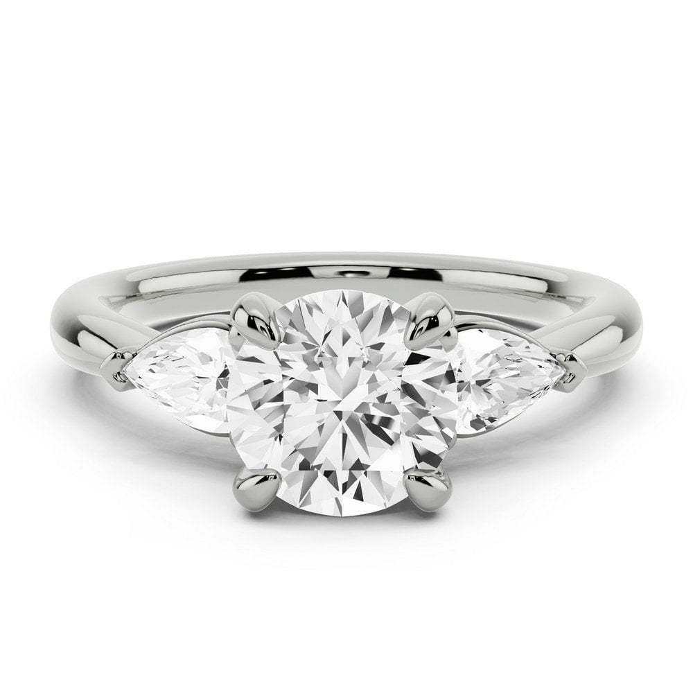 Arise Jewelry 1.57 Ct Round Cut Engagement Ring - Solitaire with Accent ...