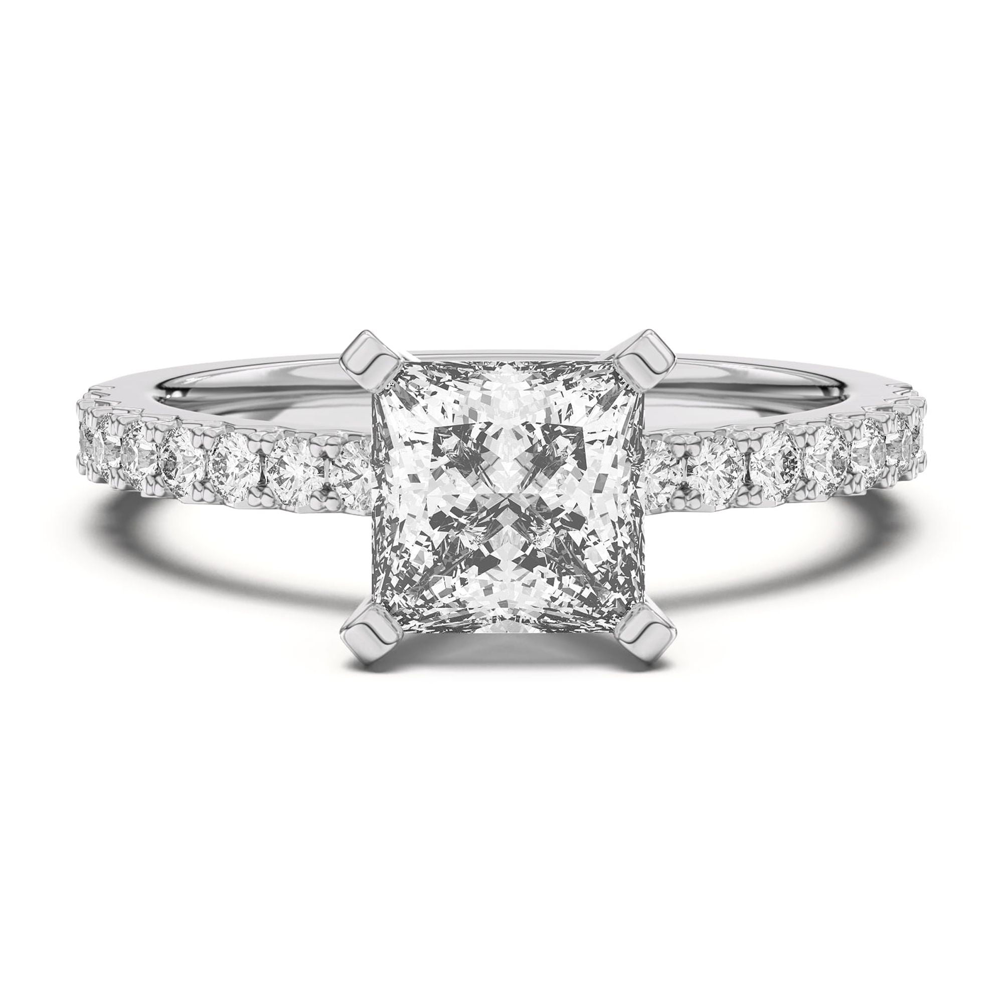 Arise Jewelry 1.79 Ct Princess Cut Engagement Ring for Women - 14K ...
