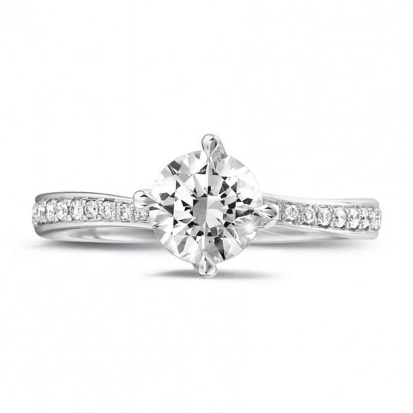 Arise Jewelry 1.79 Ct Round Cut Moissanite Ring - 14K White Gold Plated Engagement Rings ...