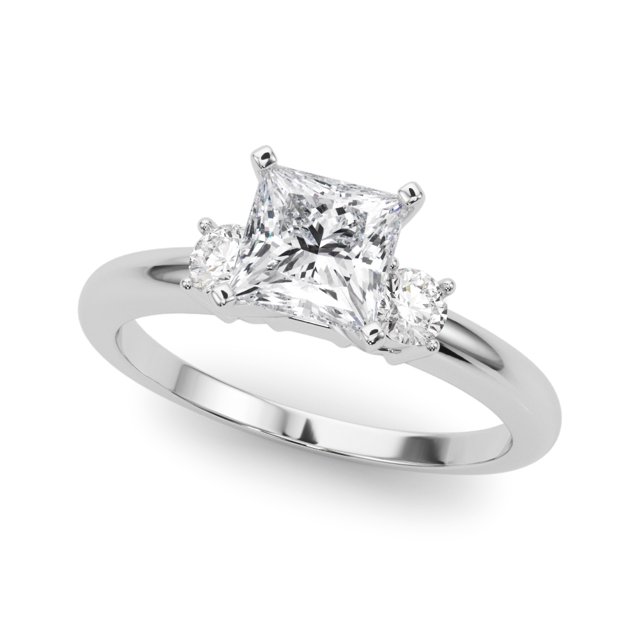 Arise Jewelry 1.79 Ct Three Stone Princess Cut Moissanite Ring - 14K ...
